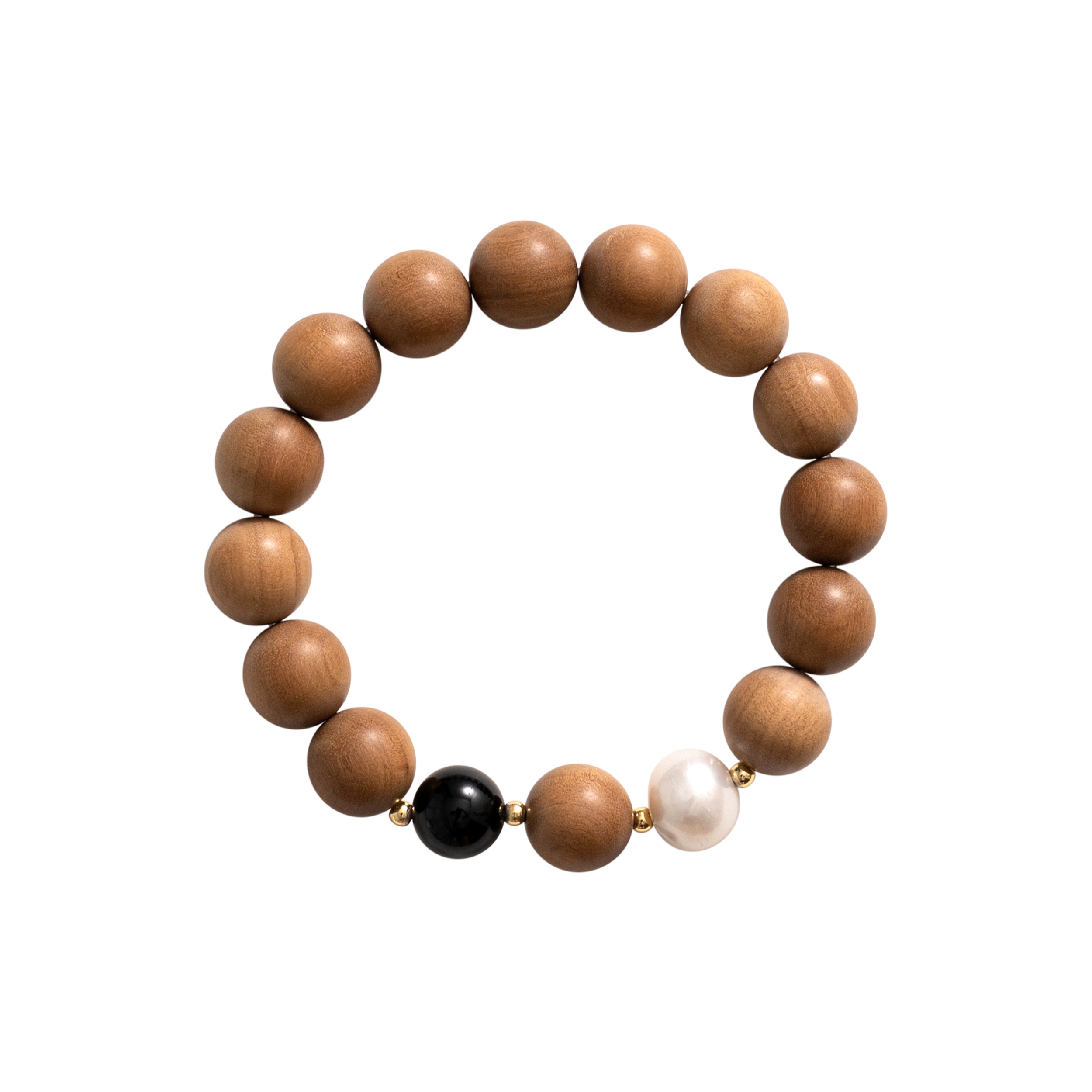 'ALEX' Indian Sandalwood, Black Onyx & Pearl Mala Bracelet – Heartwood ...